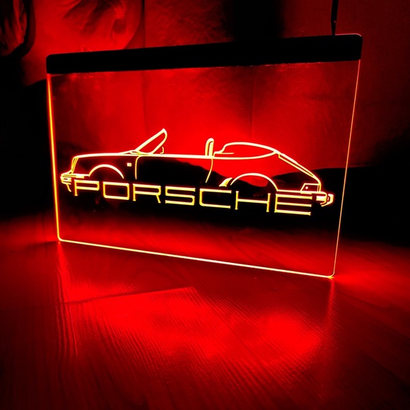 Other | Porsche Led Neon Red Light Sign 8x12 | Poshmark
